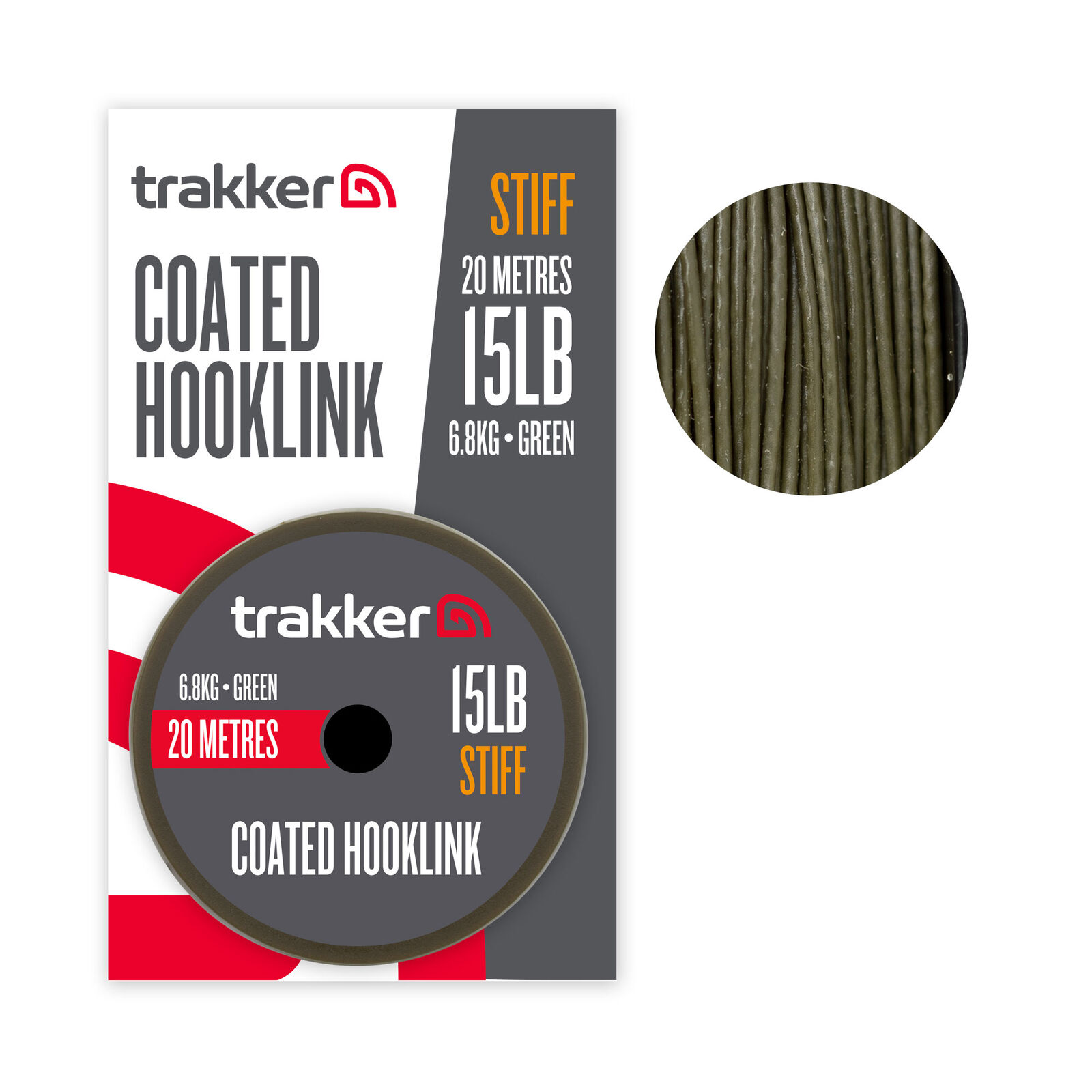 TRAKKER STIFF COATED HOOK LINK, ALL SIZES - Worcester Angling Centre